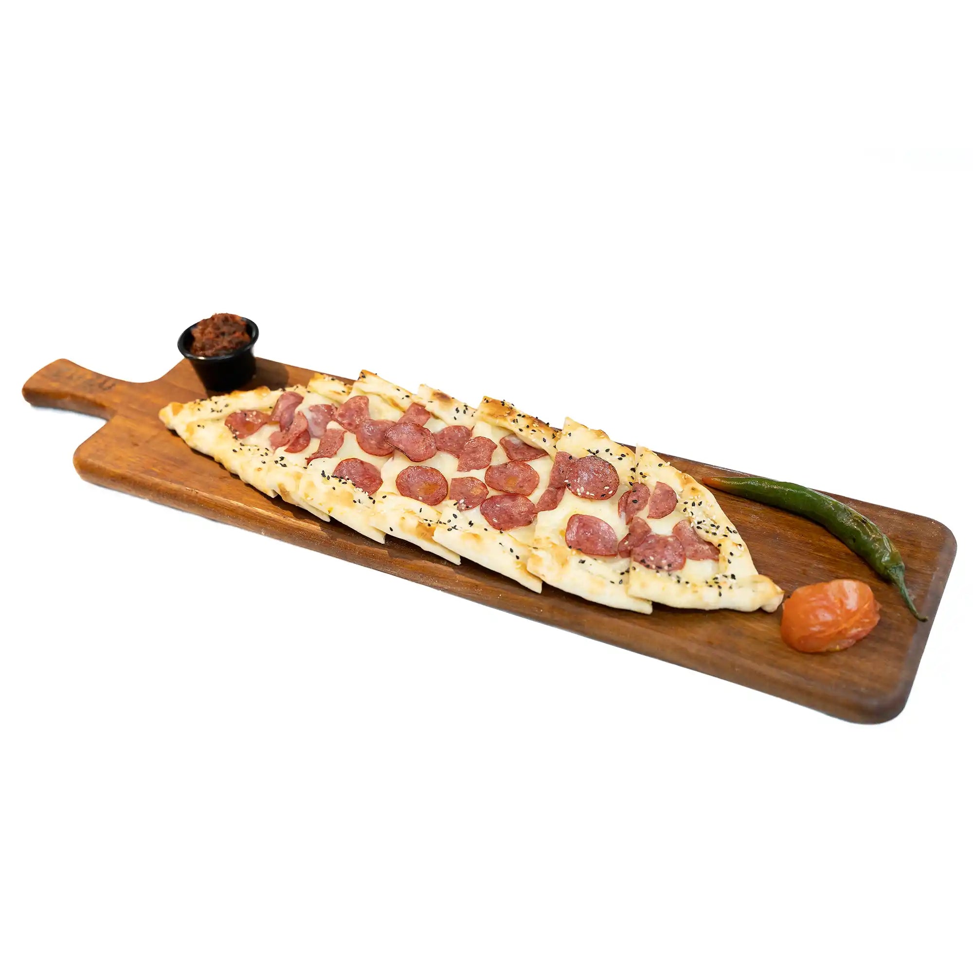 Pepperoni Pide - Delicious Turkish Flatbread with Pepperoni